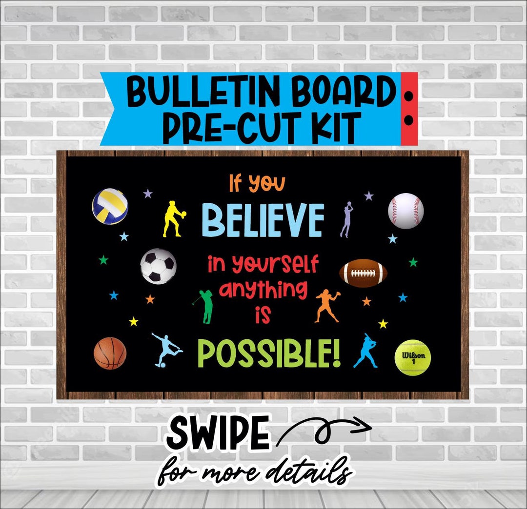 Sports PE 'believe' Bulletin Board Kit: School Door Decoration - Etsy