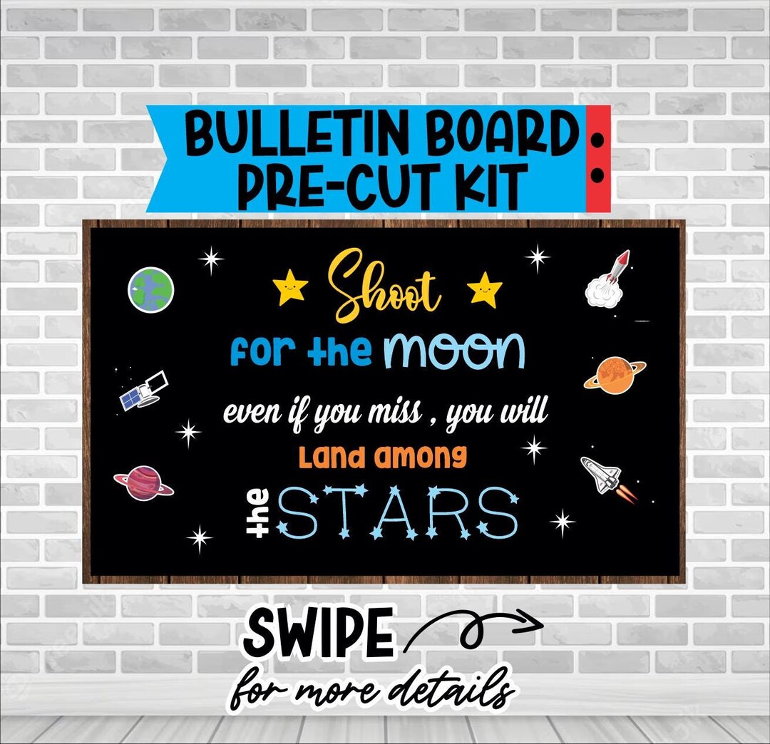 SHOOT FOR THE Moon Bulletin Board Kit Classroom Decoration Teacher ...