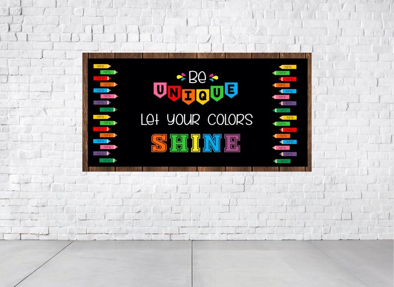 BE UNIQUE Let Your Colors Shine Bulletin Board Letters | Etsy