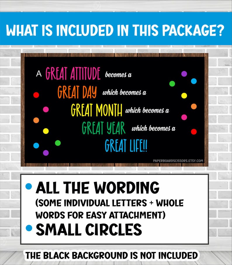 GREAT ATTITUDE Bulletin Board Letter Classroom Decoration Letter ...