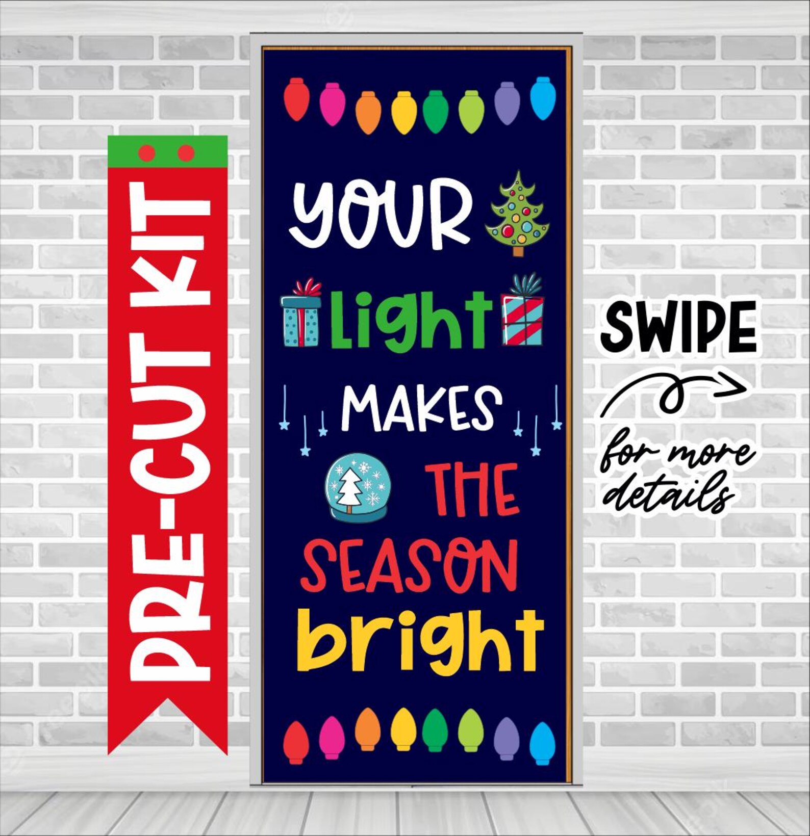 Christmas Bulletin Board Kit | Precut Holiday School Decor | Bulletin ...