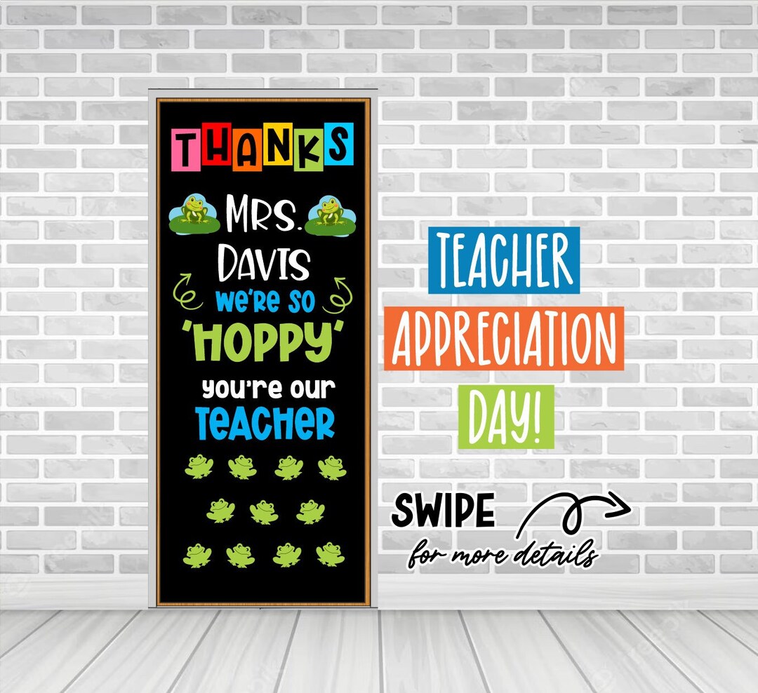 HOPPY FROG Teacher Appreciation Day School Door Decor Classroom Decor ...