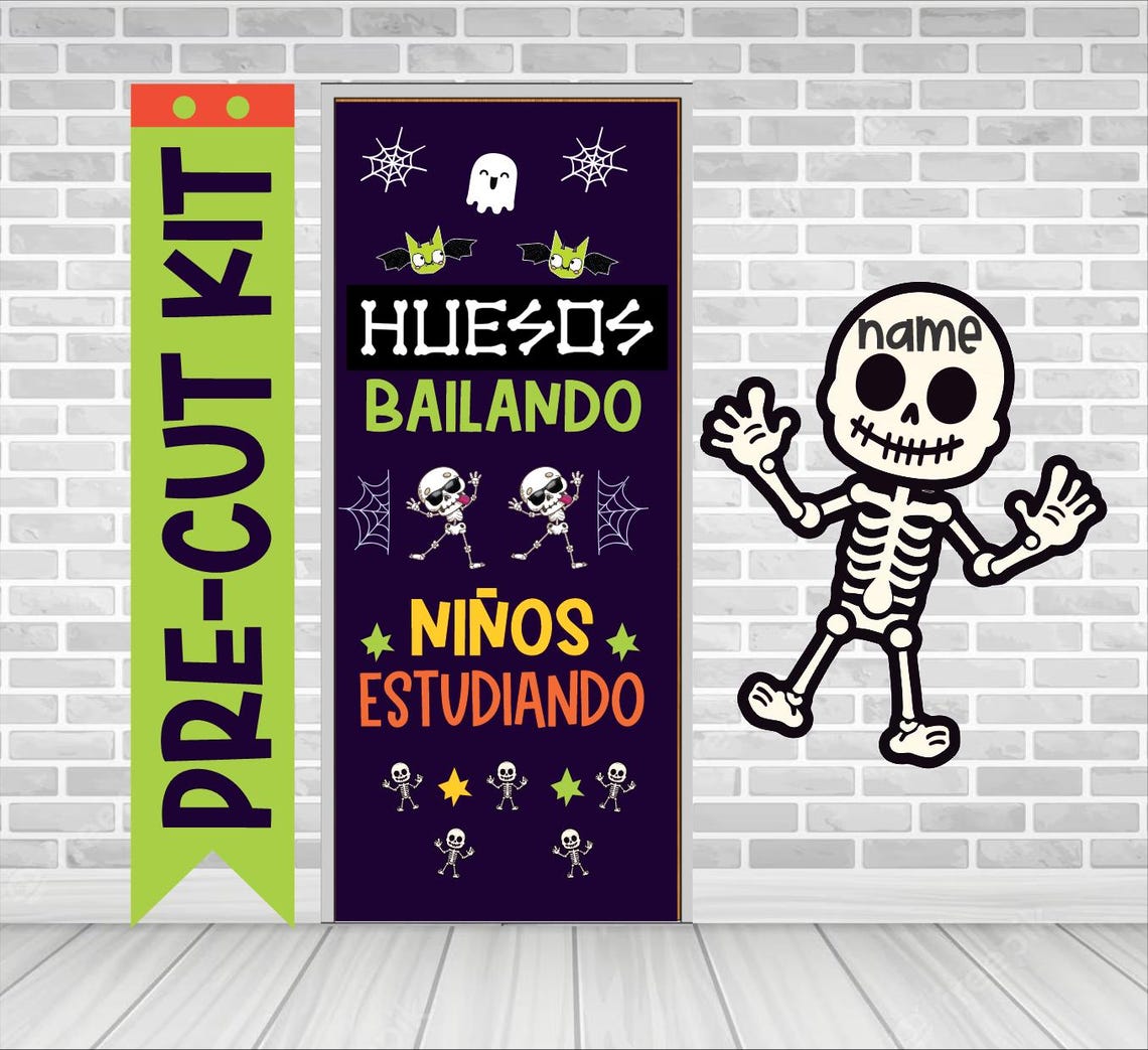 Halloween Spanish Dancing Skeletons Bulletin Board Kit: Spooky ...