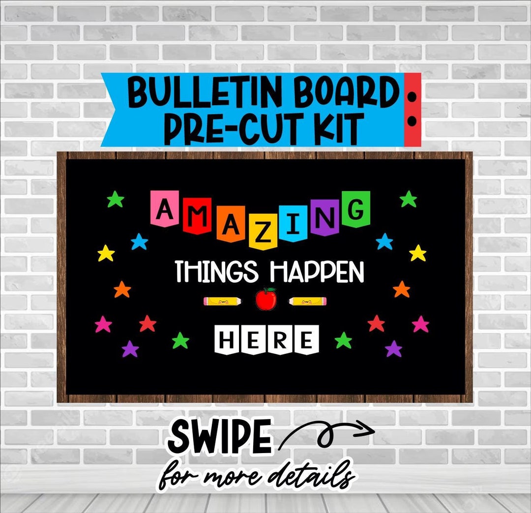 AMAZING THINGS Happen Here Bulletin Board Kit Classroom Decoration Kit ...