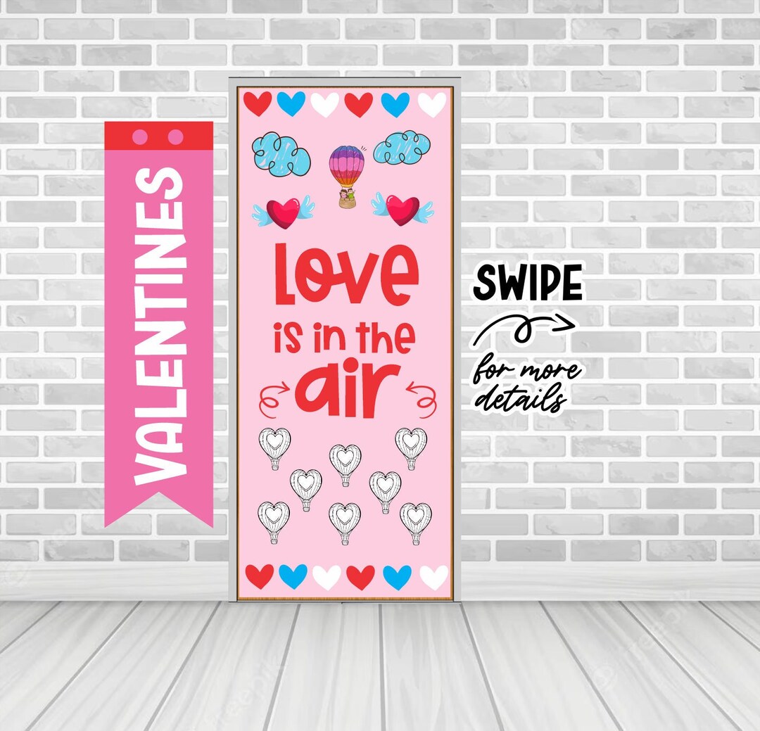 LOVE IS IN the Air Bulletin Board Kit, Valentine's School Door Kit ...