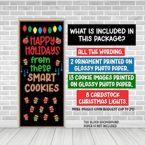 HAPPY HOLIDAYS SMART Cookies Christmas Door Decoration Kit School Door ...