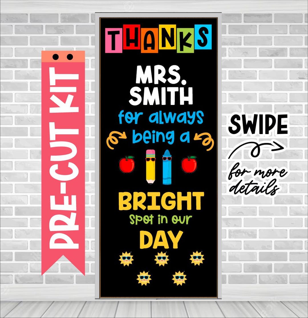 Teacher Appreciation Door Kit – Precut Classroom Decor – Thank You ...