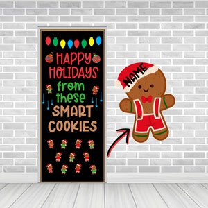 HAPPY HOLIDAYS SMART Cookies Christmas Door Decoration Kit School Door ...