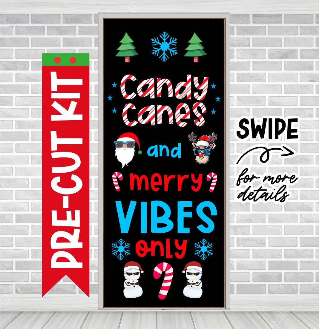 CANDY CANES CHRISTMAS Precut School Door Classroom Decoration Kit ...