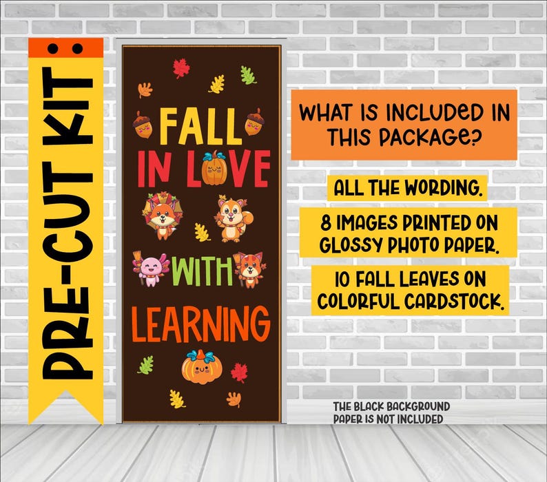 Fall Bulletin Board Precut Kit | Precut Autumn Classroom Door Decor Set ...