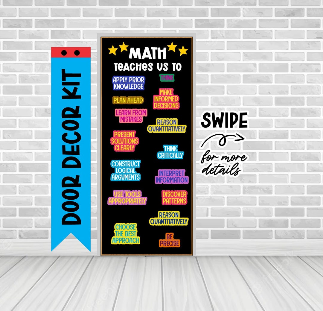 MATH School Door Decoration Kit Teacher Appreciation Classroom Door ...