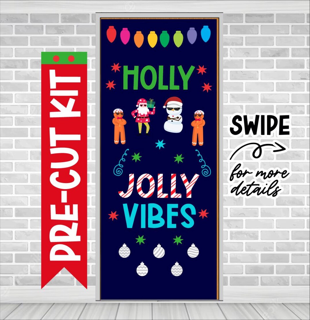 Christmas Bulletin Board Set Door Decoration | Precut Bulletin Board ...