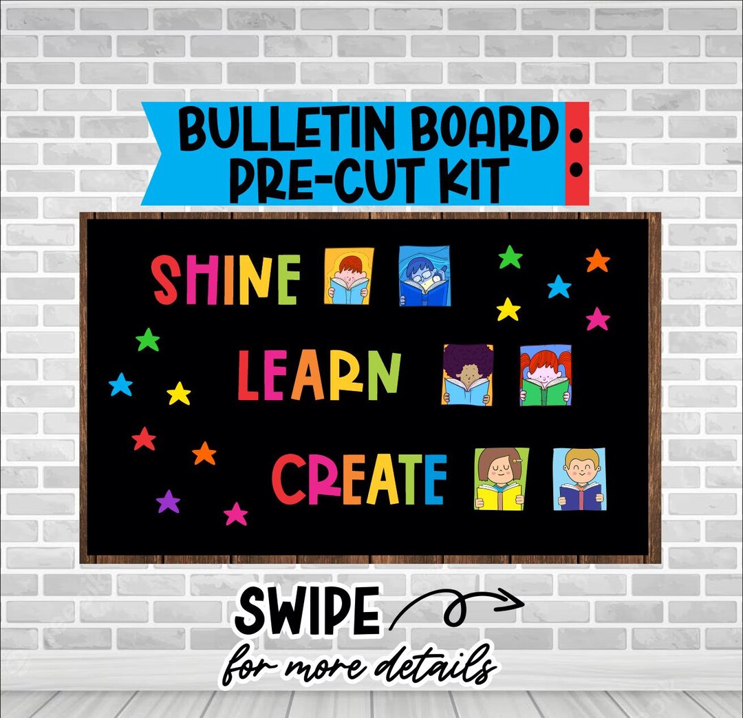 SHINE LEARN CREATE School Bulletin Board Kit, Bulletin Board Letters ...