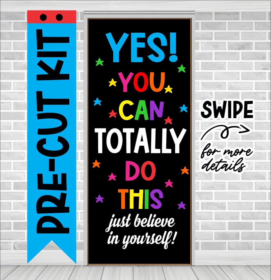 YES YOU CAN School Door Decoration Teacher Appreciation Classroom ...