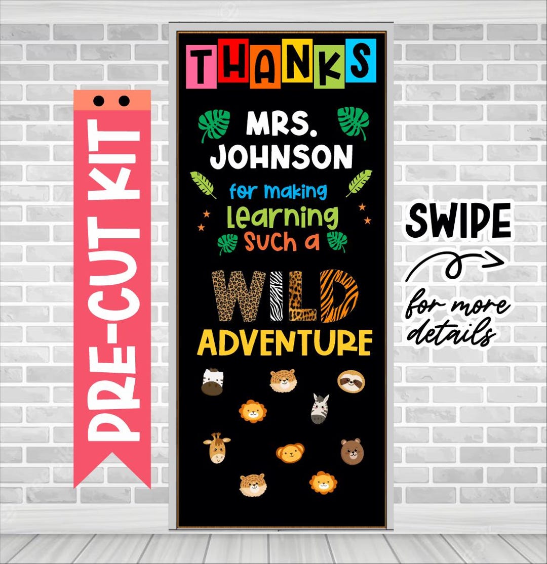 JUNGLE SAFARI Precut Teacher Appreciation Door Decorations, School Door ...