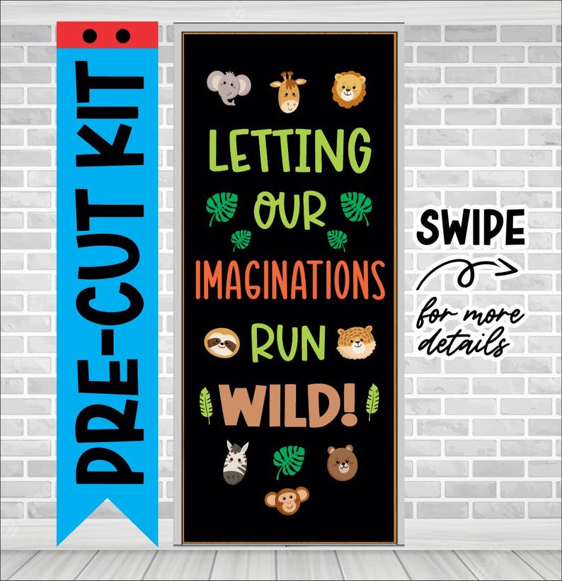 Safari Wild Animals Bulletin Board Kit: Classroom Door Letters - Etsy
