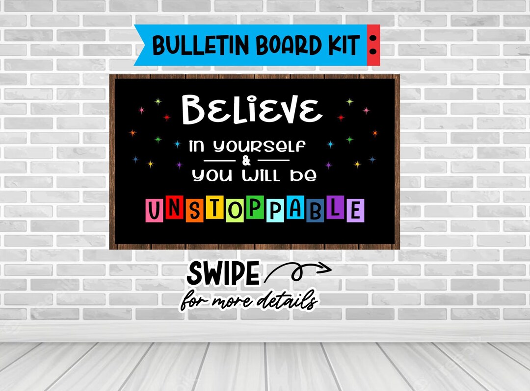 BELIEVE IN YOURSELF Bulletin Board Kit Letters Classroom Decoration ...