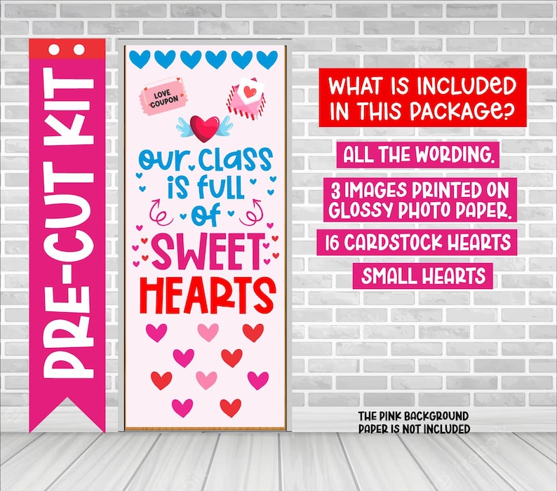SWEET HEARTS VALENTINES Precut School Classroom Decoration, February ...