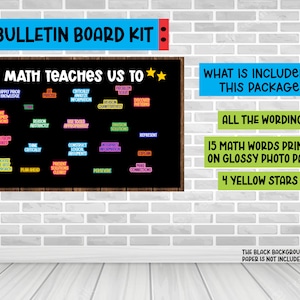 MATH Teaches Us Bulletin Board Kit Letters Math Bulletin Board ...