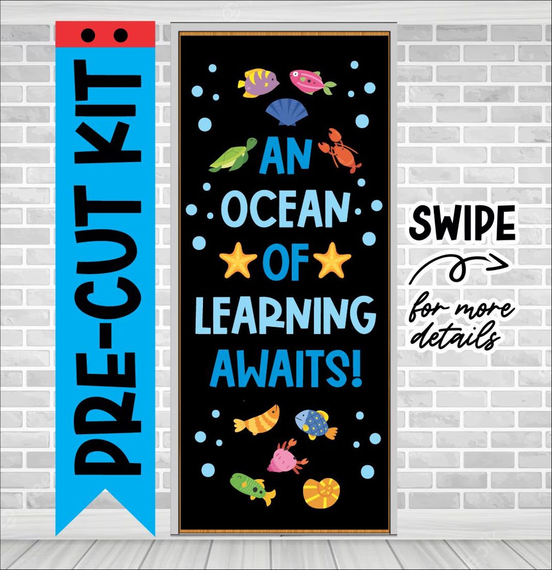 Ocean Learning Door Decoration Kit: School Bulletin Board Letters - Etsy