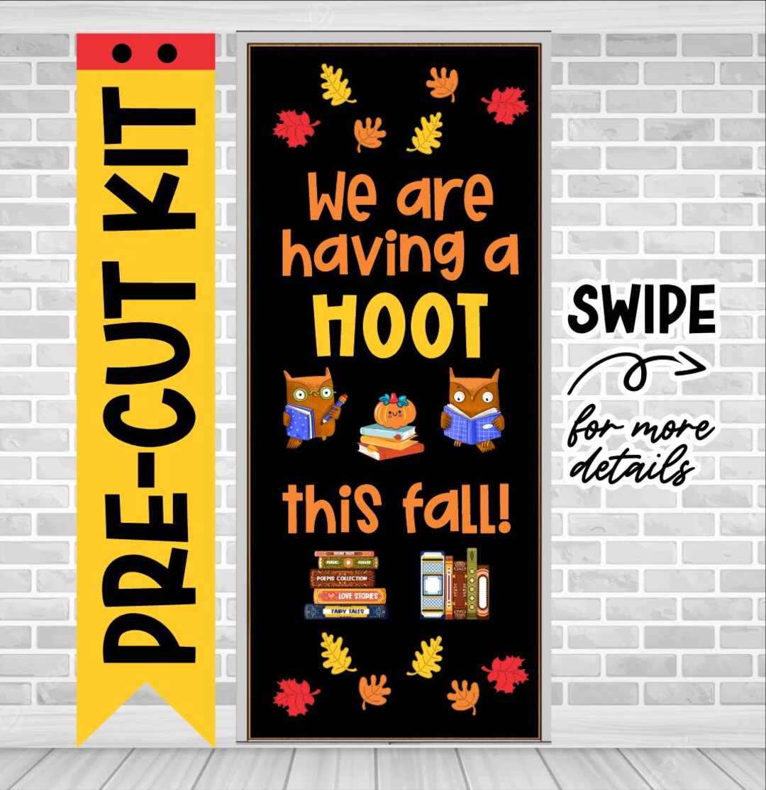 HAVING HOOT PRECUT Fall School Door Kit Classroom Decor Autumn Bulletin ...