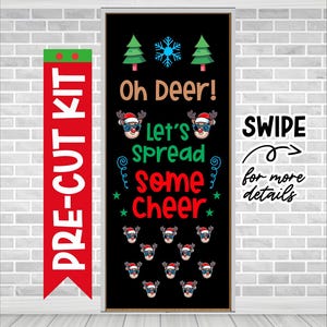 OH DEER CHRISTMAS Precut School Door Classroom Decoration Kit, Winter ...