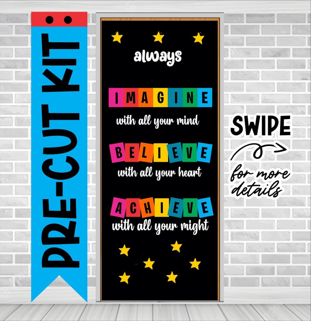 Imagine Believe Achieve Classroom Door Decoration Kit - Etsy