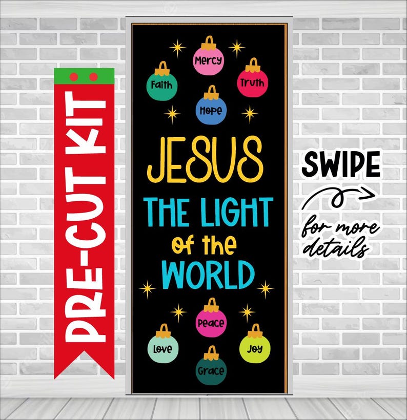 Christmas Religious Bulletin Board Door Decor | Precut Catholic Holiday ...