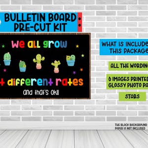 WE ALL GROW Cactus Bulletin Board Kit Letters Classroom Decoration ...