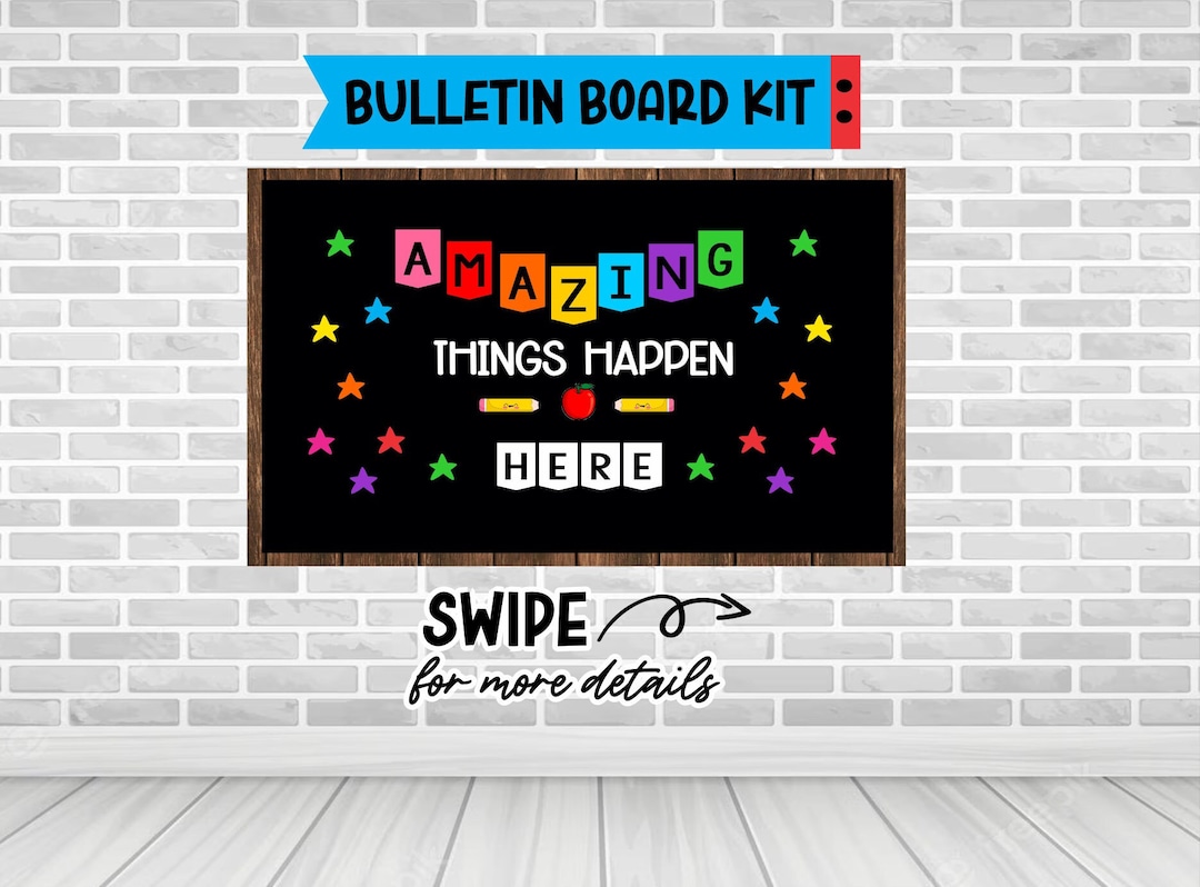 AMAZING THINGS Happen Here Bulletin Board Kit Classroom Decoration Kit ...