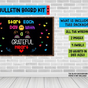 GRATEFUL HEART Bulletin Board Letter Classroom Decoration Teacher ...