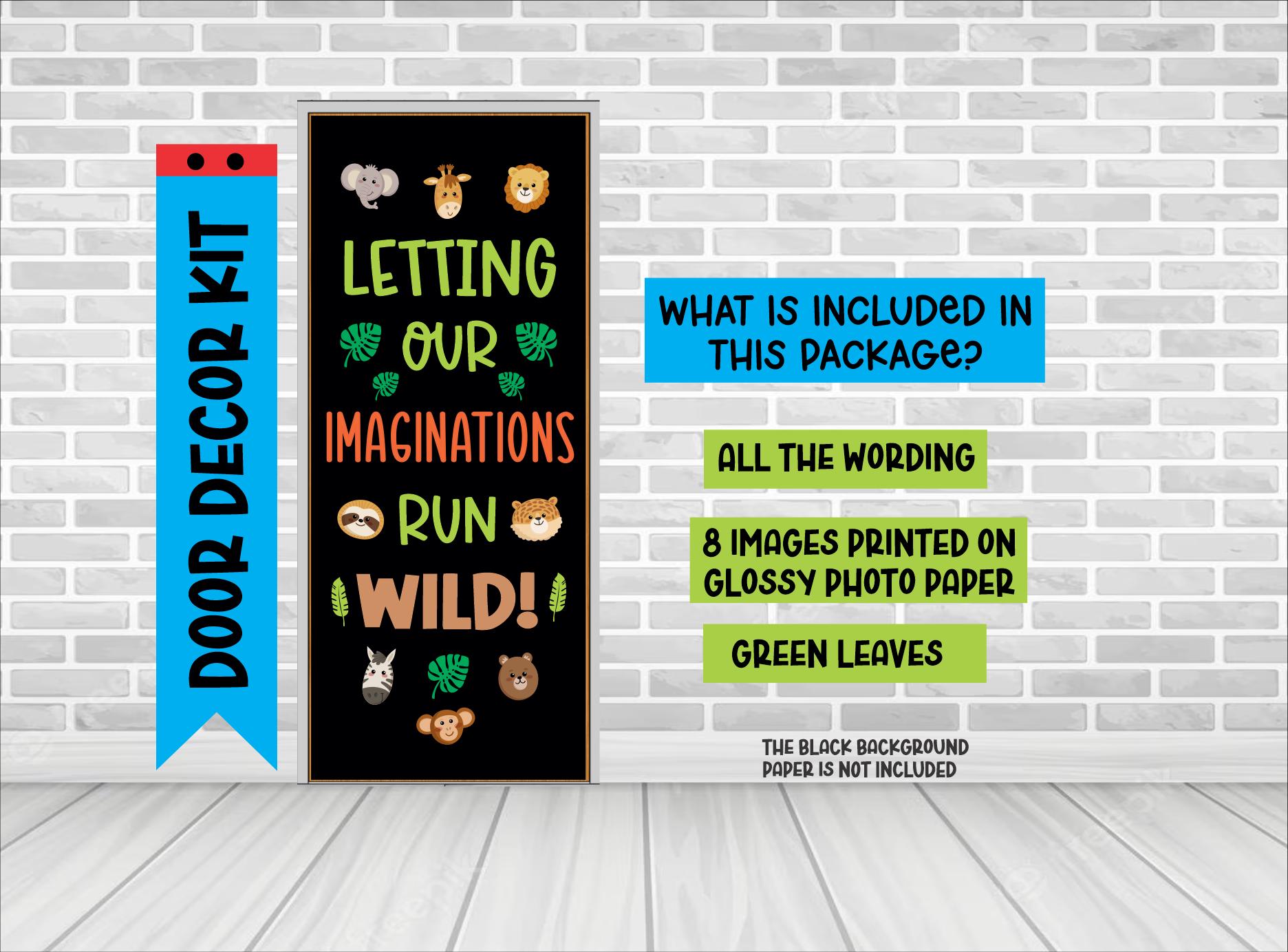 SAFARI WILD ANIMALS Bulletin Board Kit, Classroom Letters, Decoration ...