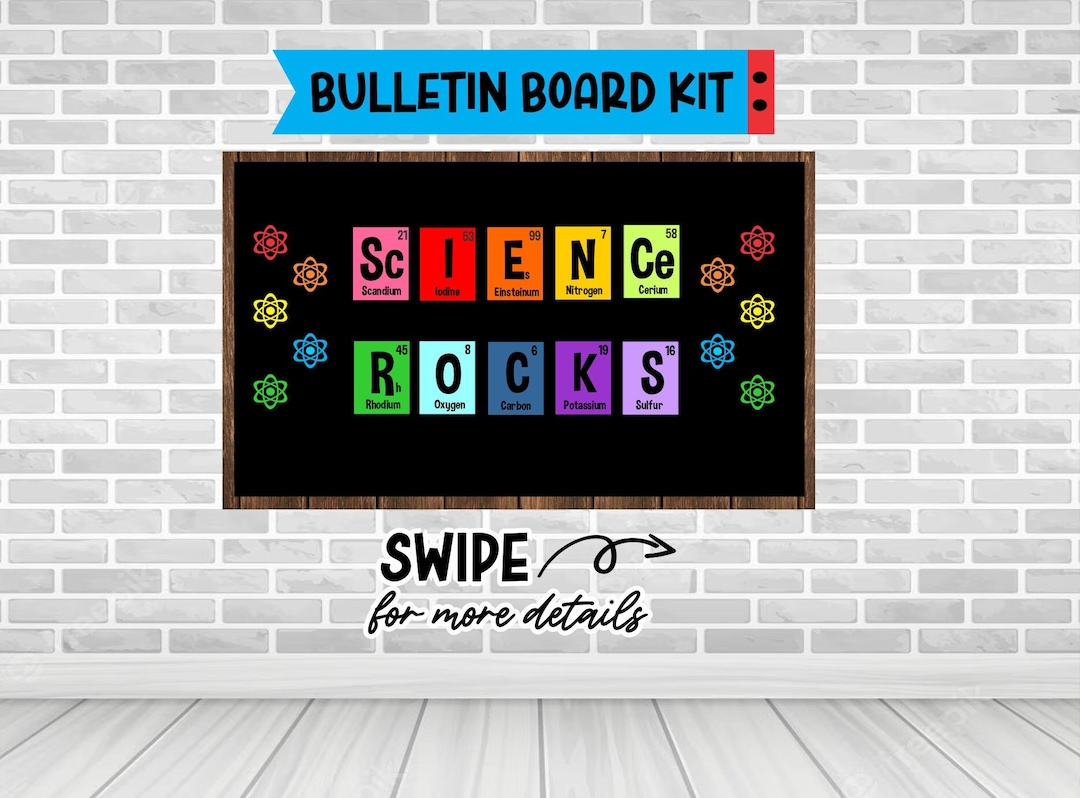 SCIENCE ROCKS Bulletin Board Kit School Letters Classroom Decoration ...