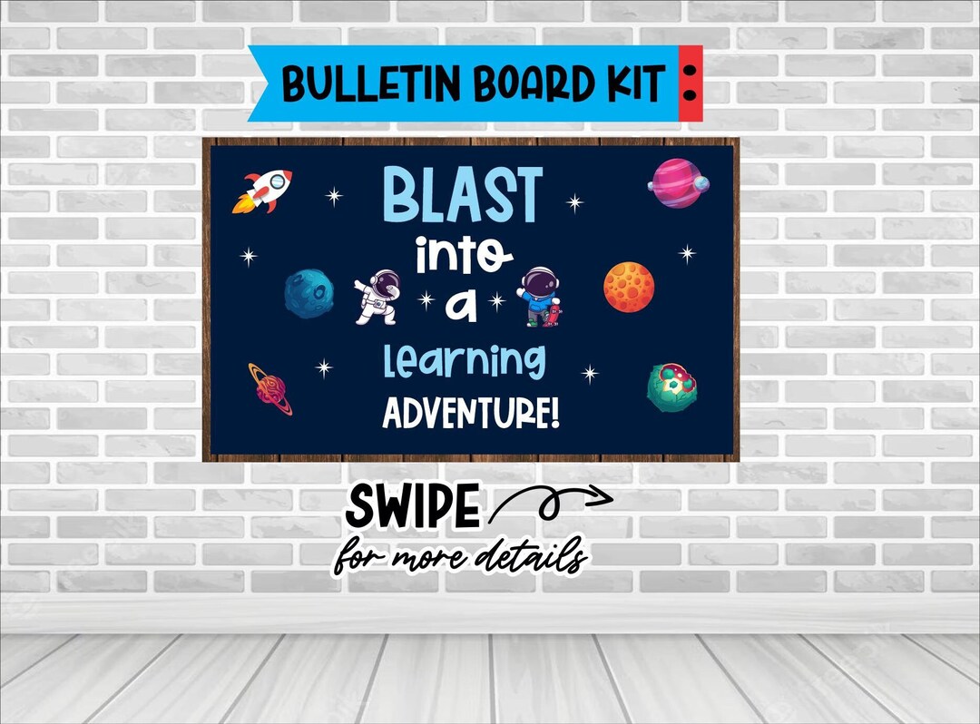 BLAST SPACE LEARNING Bulletin Board Kit, Classroom Letters, Door ...