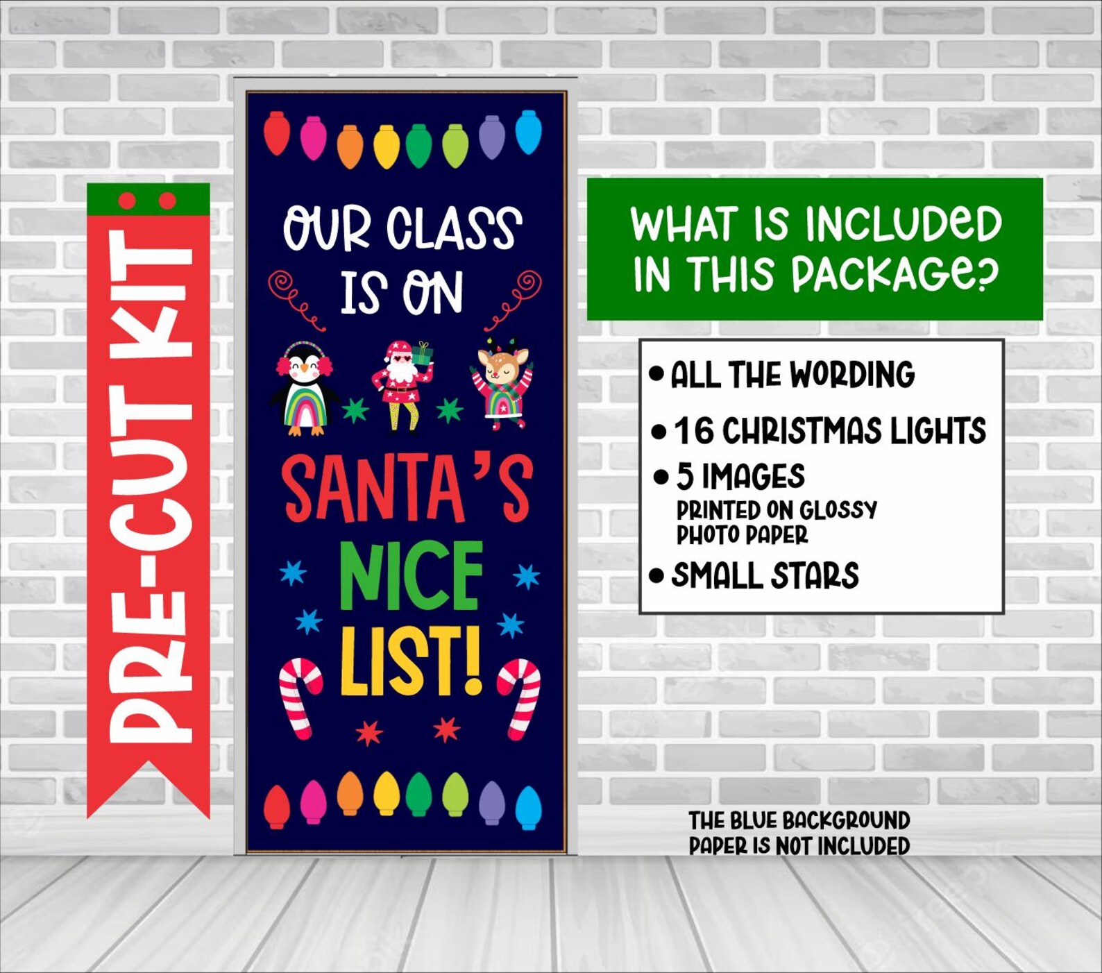 Christmas Classroom Bulletin Board Set Door Decoration | Precut ...