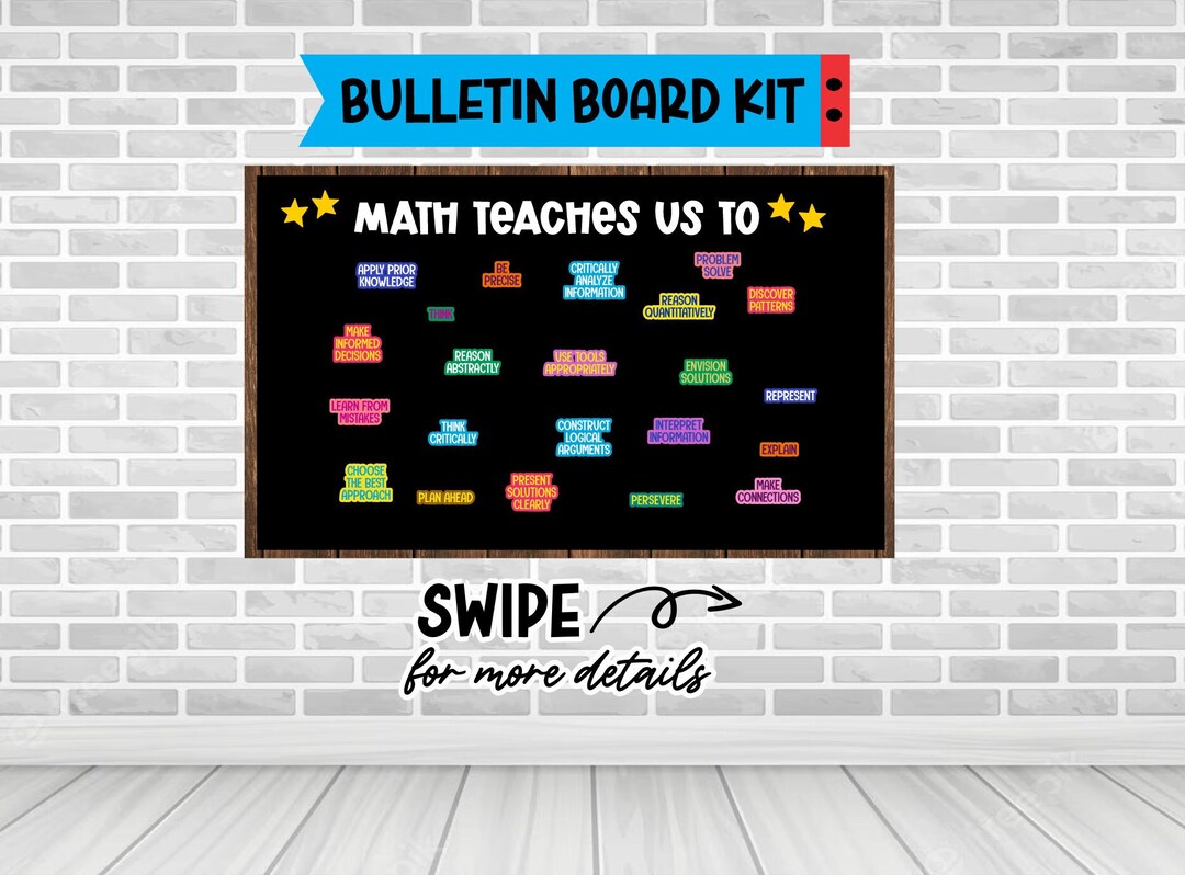 MATH Teaches Us Bulletin Board Kit Letters Math Bulletin Board ...