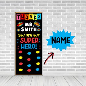 SUPERHERO Teacher Appreciation Day School Door Decor Classroom Decor ...