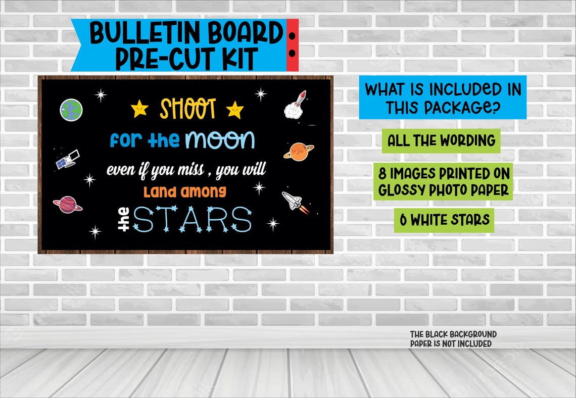 Shoot for the Moon Bulletin Board Kit: Classroom Decoration - Etsy