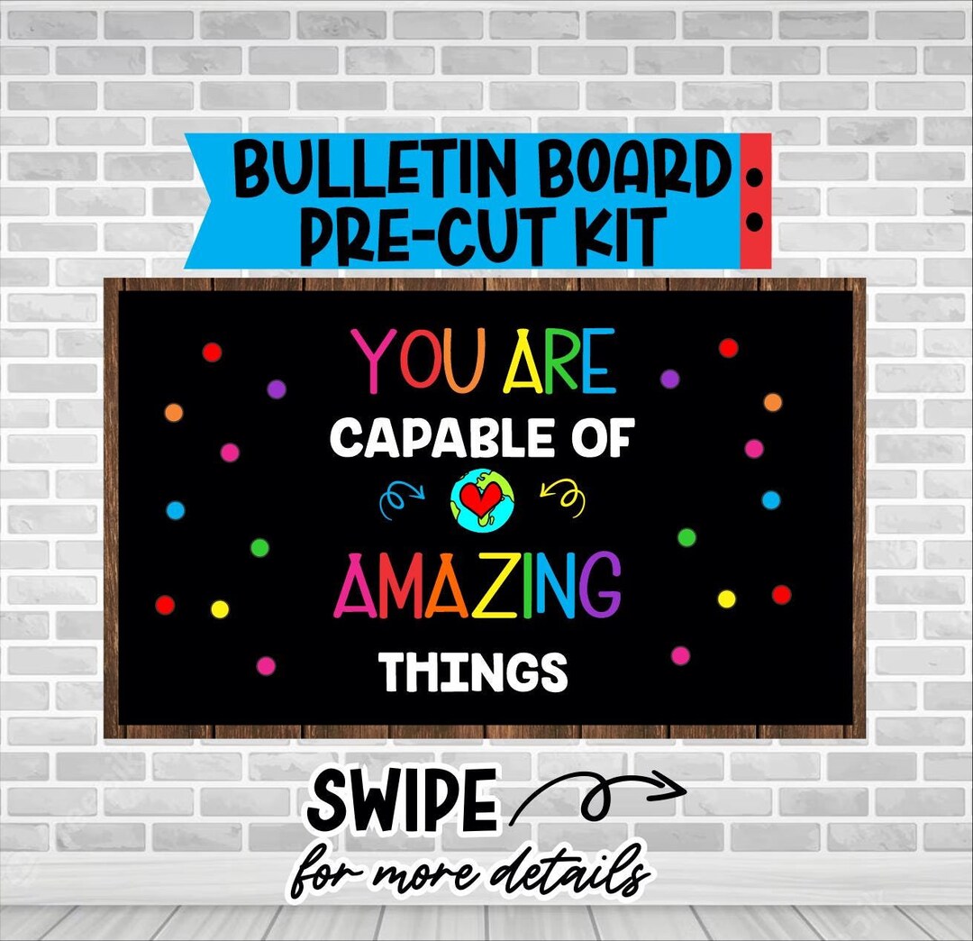 YOU ARE CAPABLE Bulletin Board Kit Classroom Decoration Teacher ...