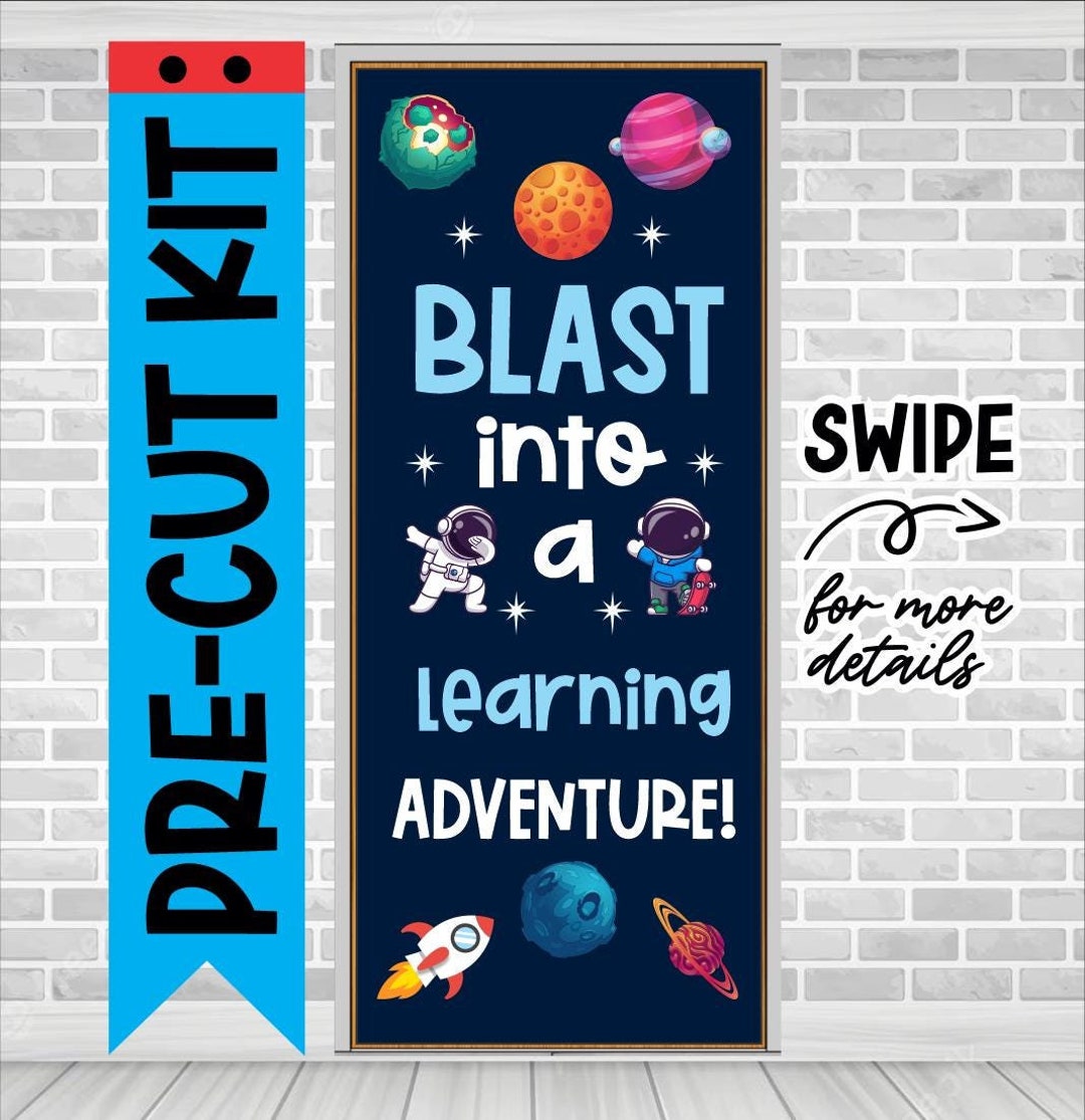 BLAST SPACE LEARNING Bulletin Board Kit, Classroom Letters, Door ...