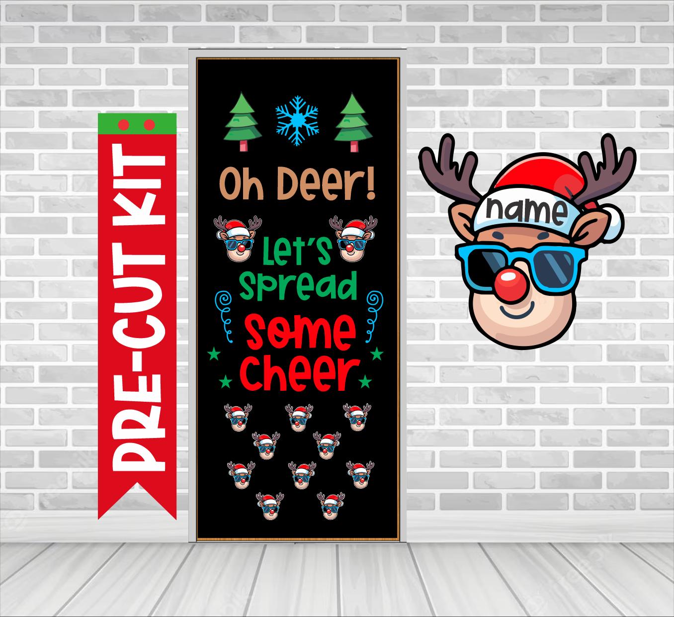 OH DEER CHRISTMAS Precut School Door Classroom Decoration Kit, Winter ...