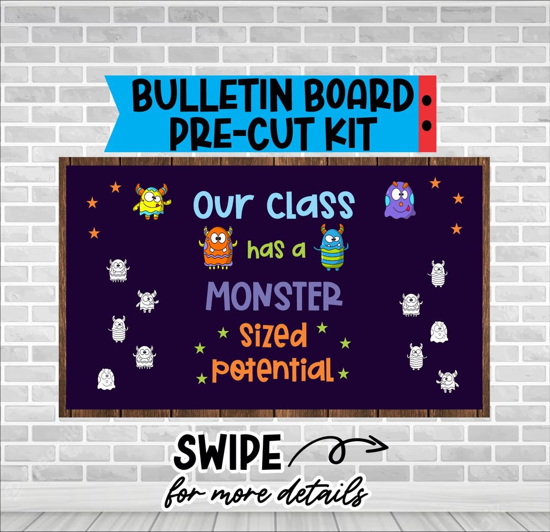 Halloween Bulletin Board Kit: Precut Monster Classroom Decor - Etsy
