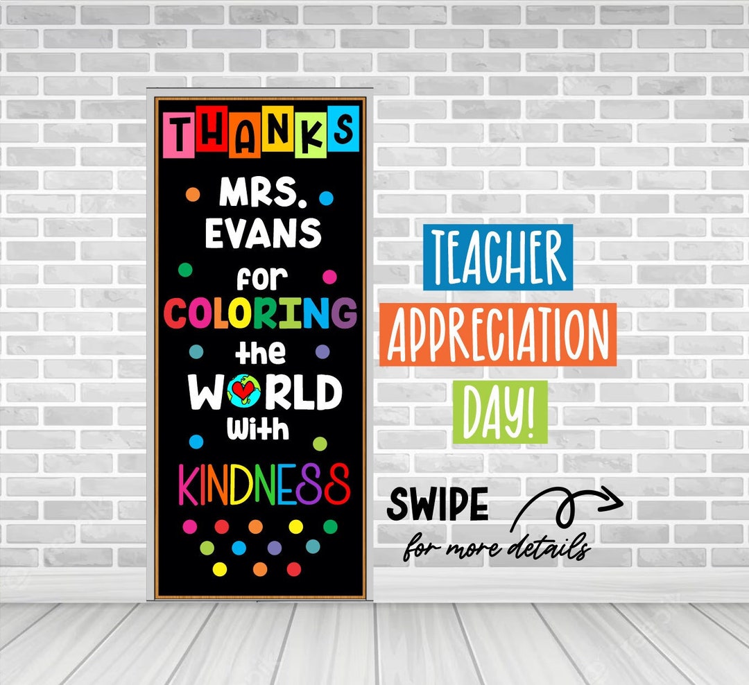 COLOR YOUR WORLD Teacher Appreciation Day School Door Decor Classroom ...