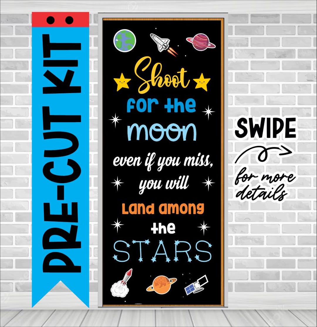 SHOOT FOR THE Moon School Door Kit Decoration Classroom Door Decoration ...