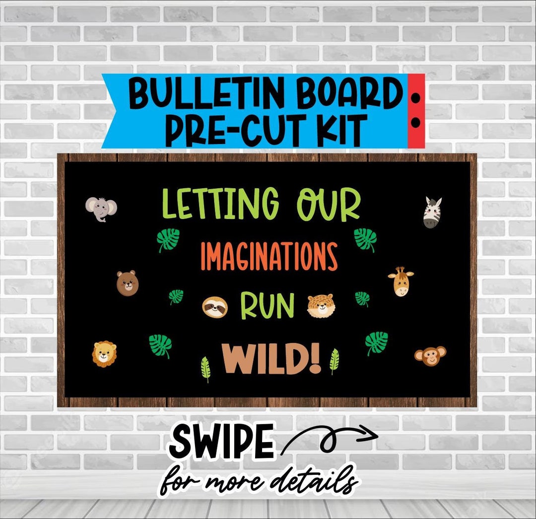 SAFARI WILD ANIMALS Bulletin Board Kit, Classroom Letters, Decoration ...