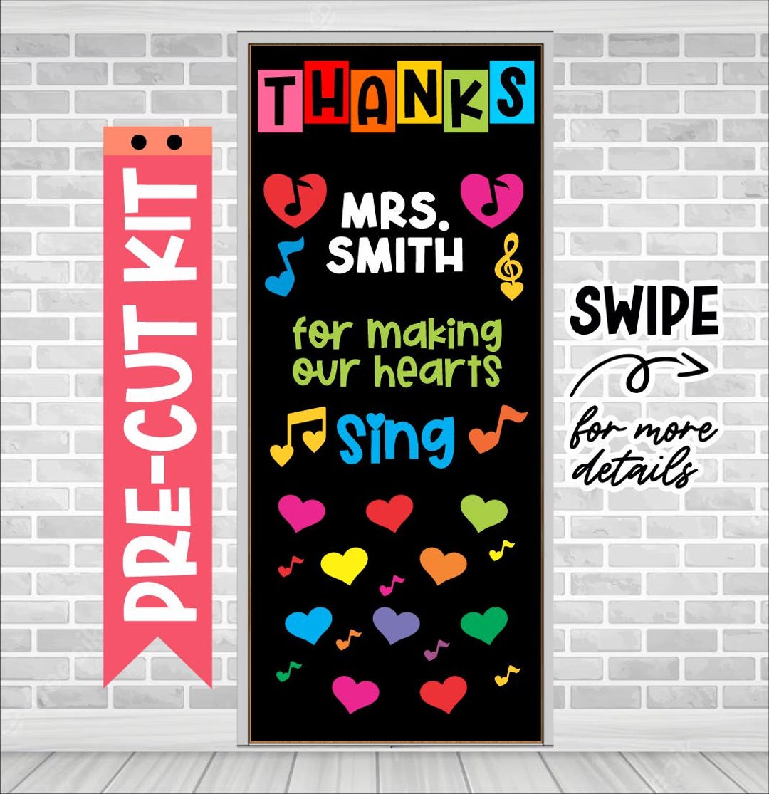 OUR HEART SING Precut Teacher Appreciation Door Decorations, School ...