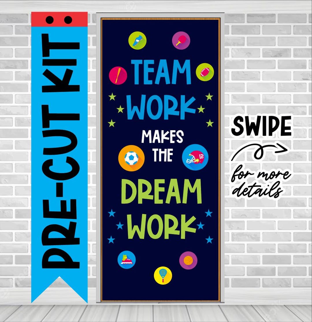 SPORTS TEAMWORK School Door Decoration, School Decoration, Sports ...