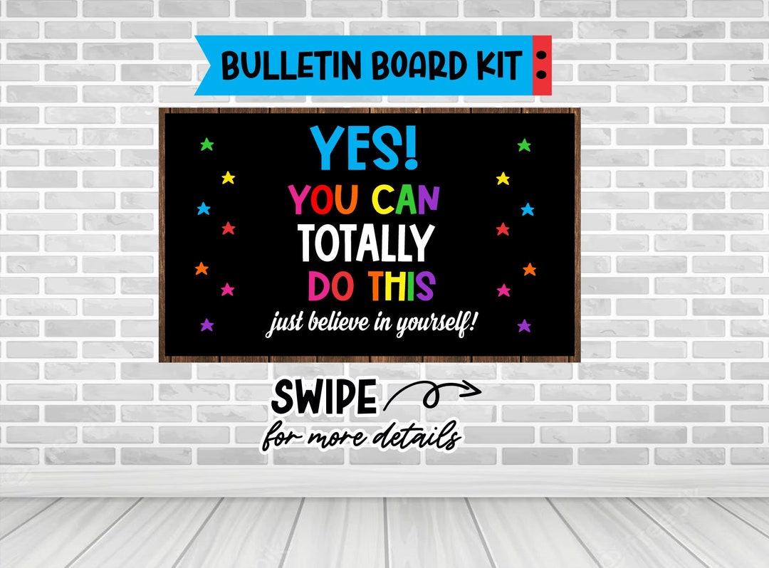 YES YOU CAN Bulletin Board Kit Classroom Decoration Letters Elementary ...