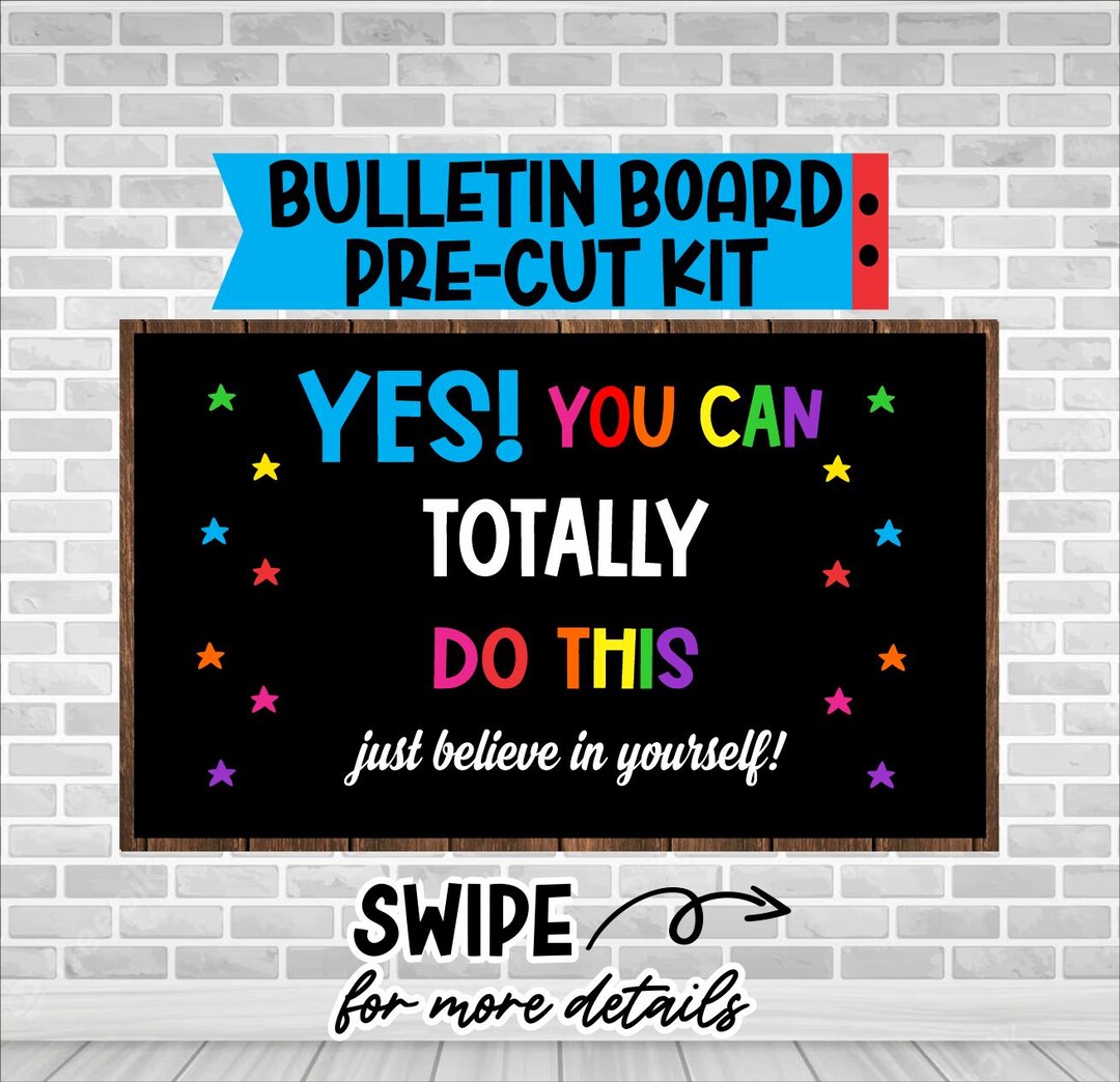 YES YOU CAN Bulletin Board Kit Classroom Decoration Letters Elementary ...
