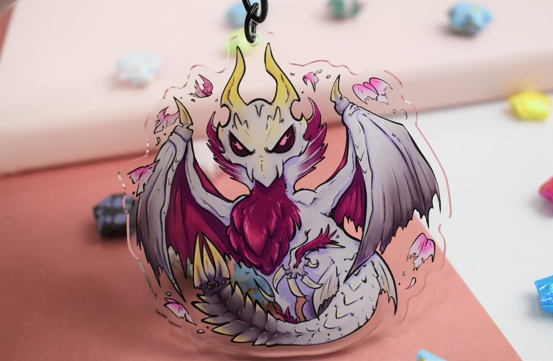 Monster Hunter Malzeno Dragon Acrylic Keychain Kawaii Video Game Charm ...